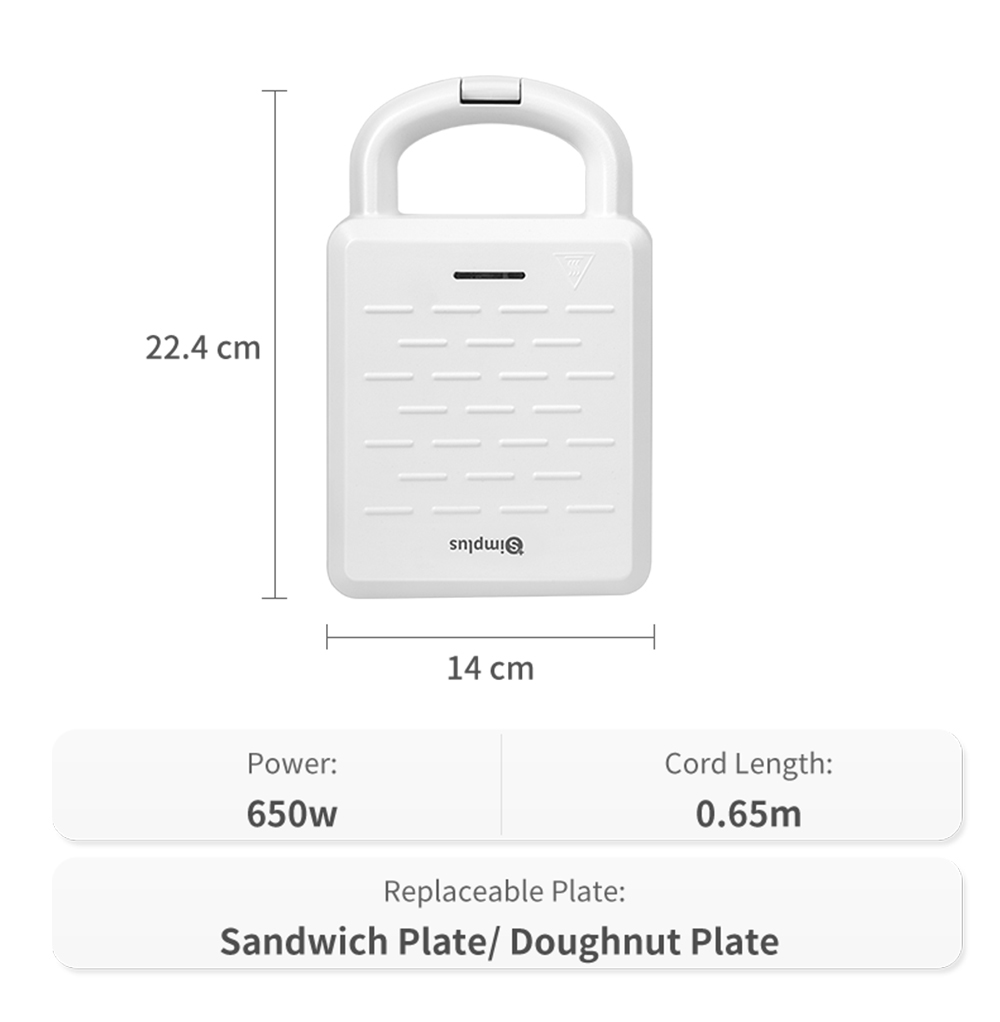Simplus 2 in 1 Donut/Waffle/Sandwich Maker Bread Maker Toaster Electric ...