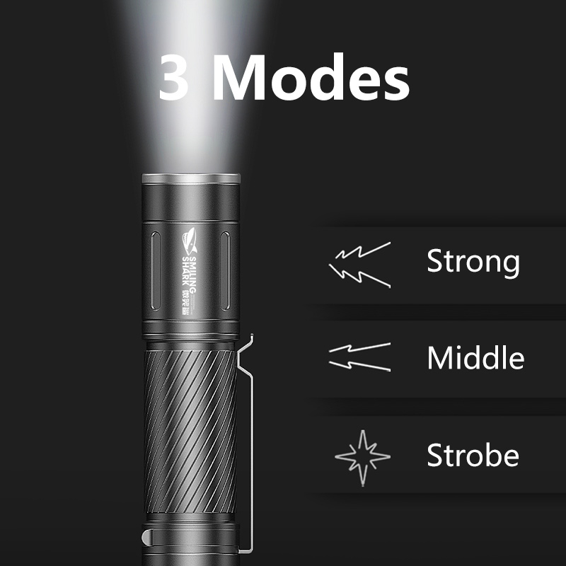 Smiling Shark SD7115 Rechargeable Flashlight Led XPE Super Bright Torch ...