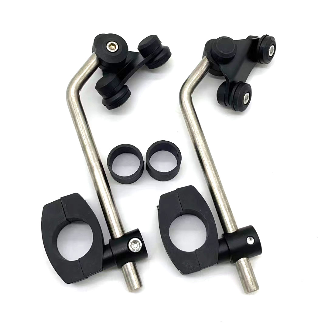 Black Universal Adjustable Windshield Bracket Fits motorcycle with 22mm ...