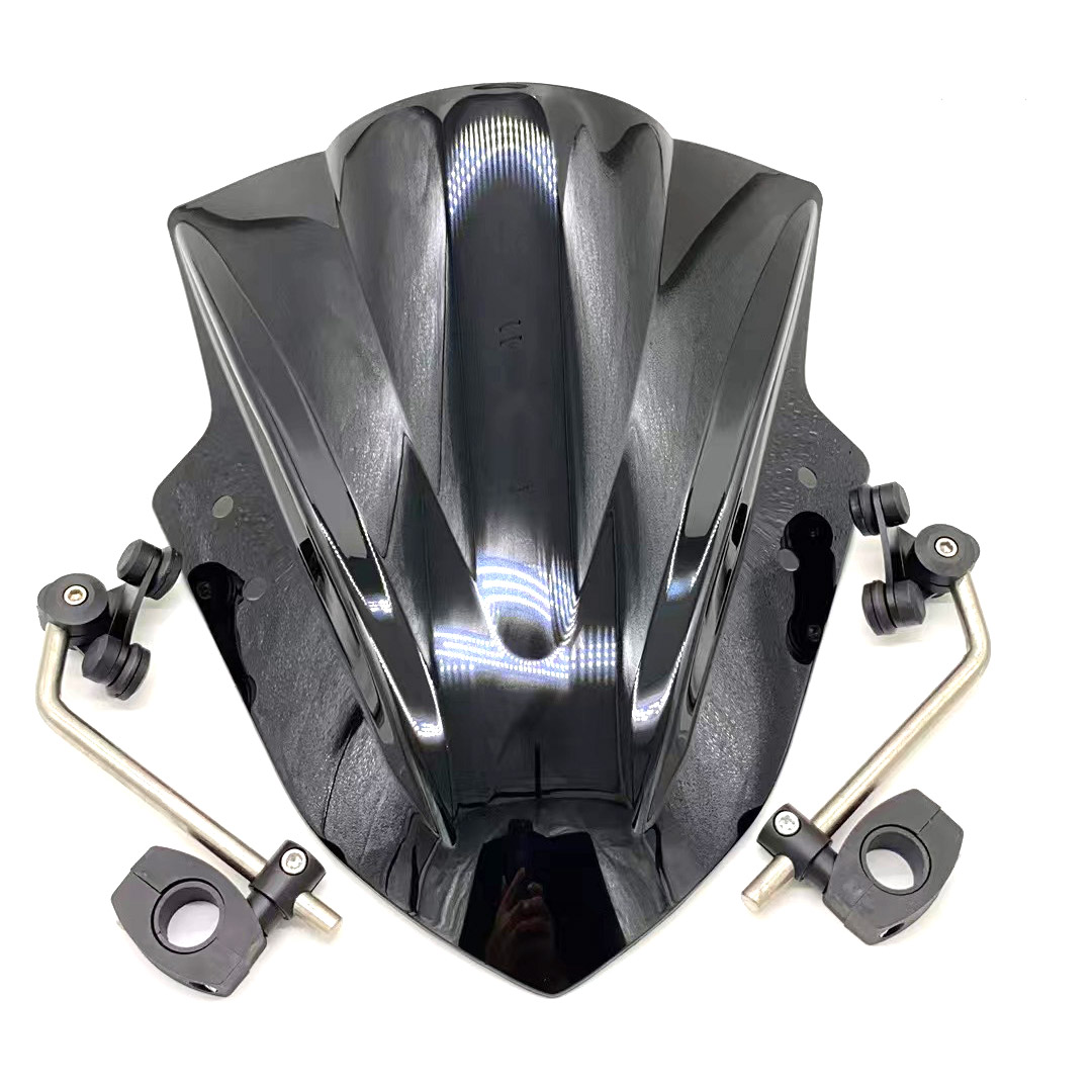 Black Universal Adjustable Windshield Bracket Fits motorcycle with 22mm ...