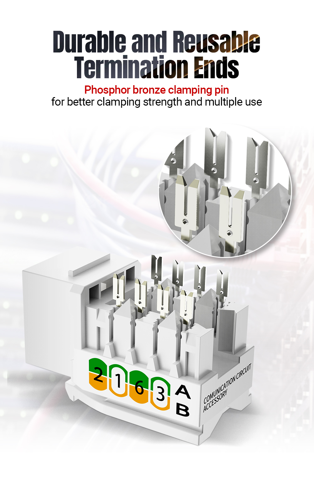 AMPCOM CAT6 RJ45 Keystone Jack Module Connector Network Coupler ...