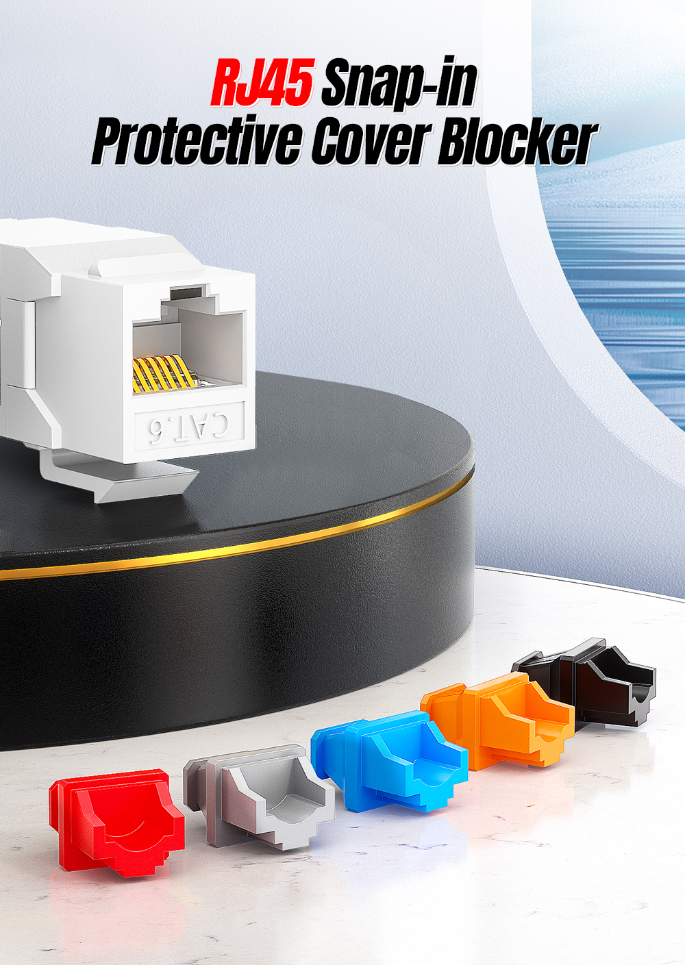 AMPCOM 50-Pack: Five-Color RJ45 Dust Plug Ethernet Hub Port Anti Dust ...