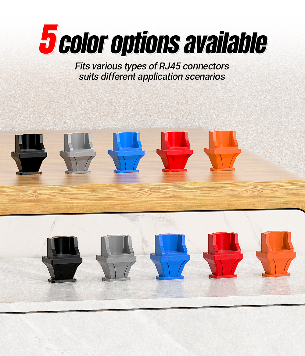 AMPCOM 50-Pack: Five-Color RJ45 Dust Plug Ethernet Hub Port Anti Dust ...