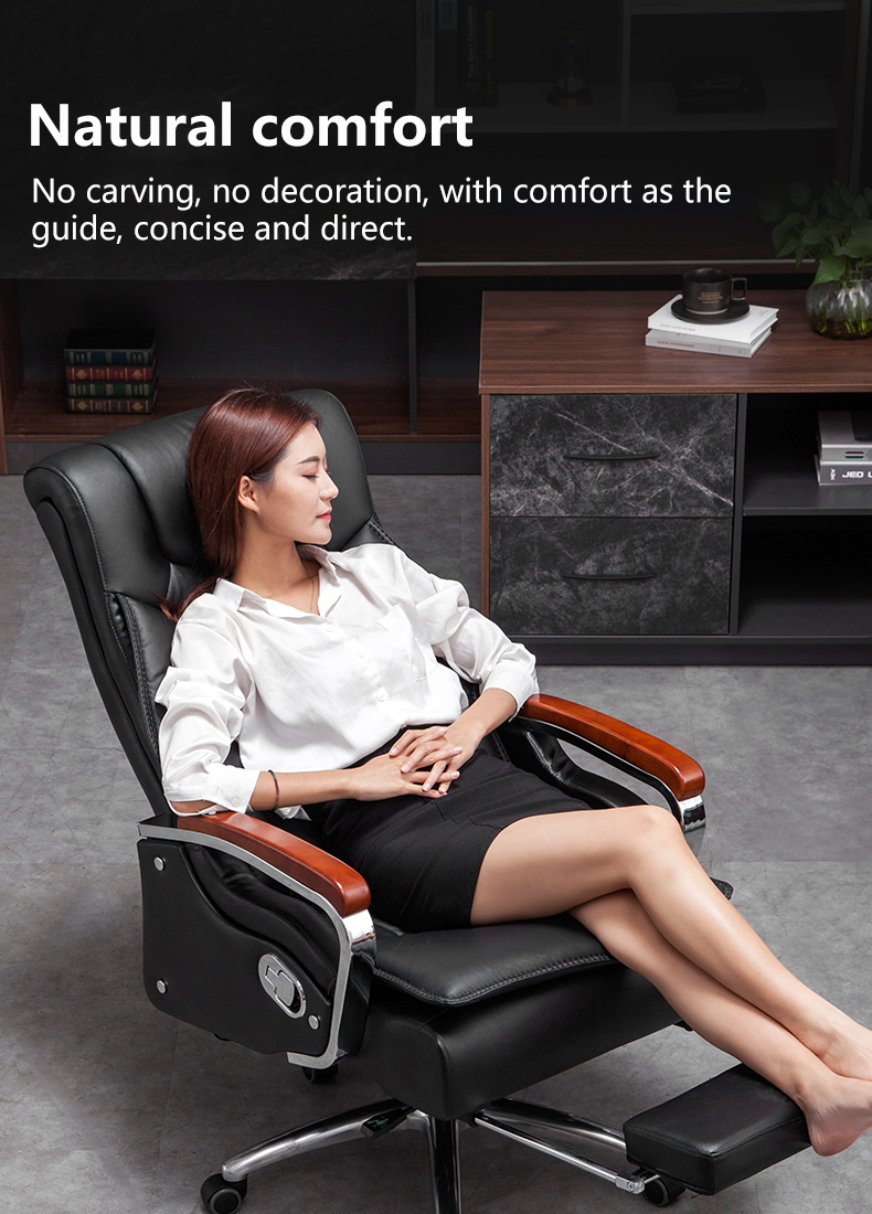 Leather boss chair reclining chair office chair massage executive chair ...