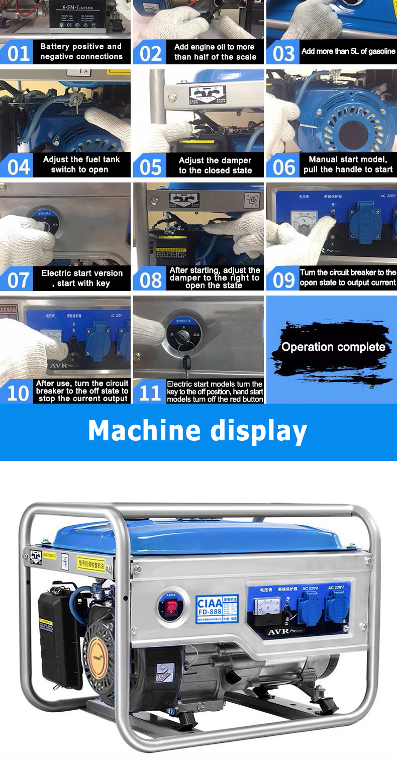 MIDOO 4kw Generator For Home Gasoline Generator 220V/60HZ Outdoor Small ...