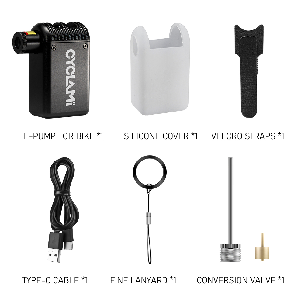 CYCLAMI HAUFIAHR Small Mini Plus Portable Pump for Bicycle Cordless Air ...