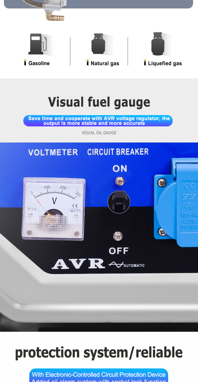 Gasoline Generator 4KW/60Hz Single Phase 4-Stroke Generator 220V ...