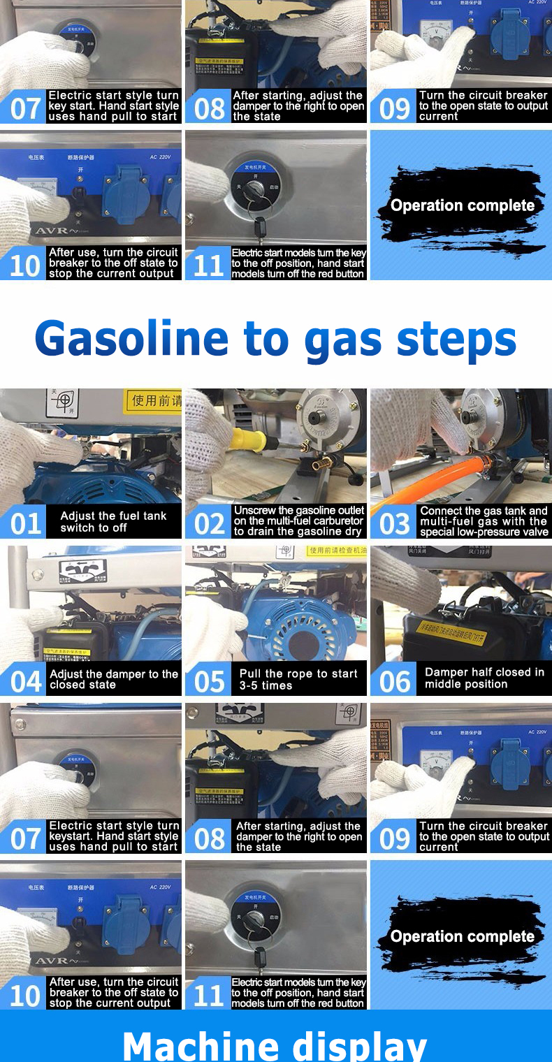 Gasoline Generator 4KW/60Hz Single Phase 4-Stroke Generator 220V ...