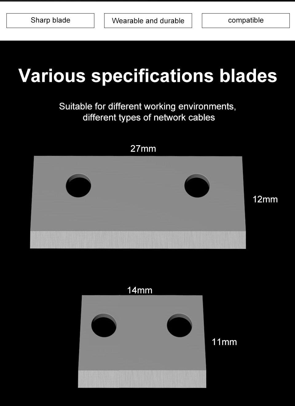 JT-COM Pass Through Crimping Tool Blades RJ45 Stripper Knife Pressing ...