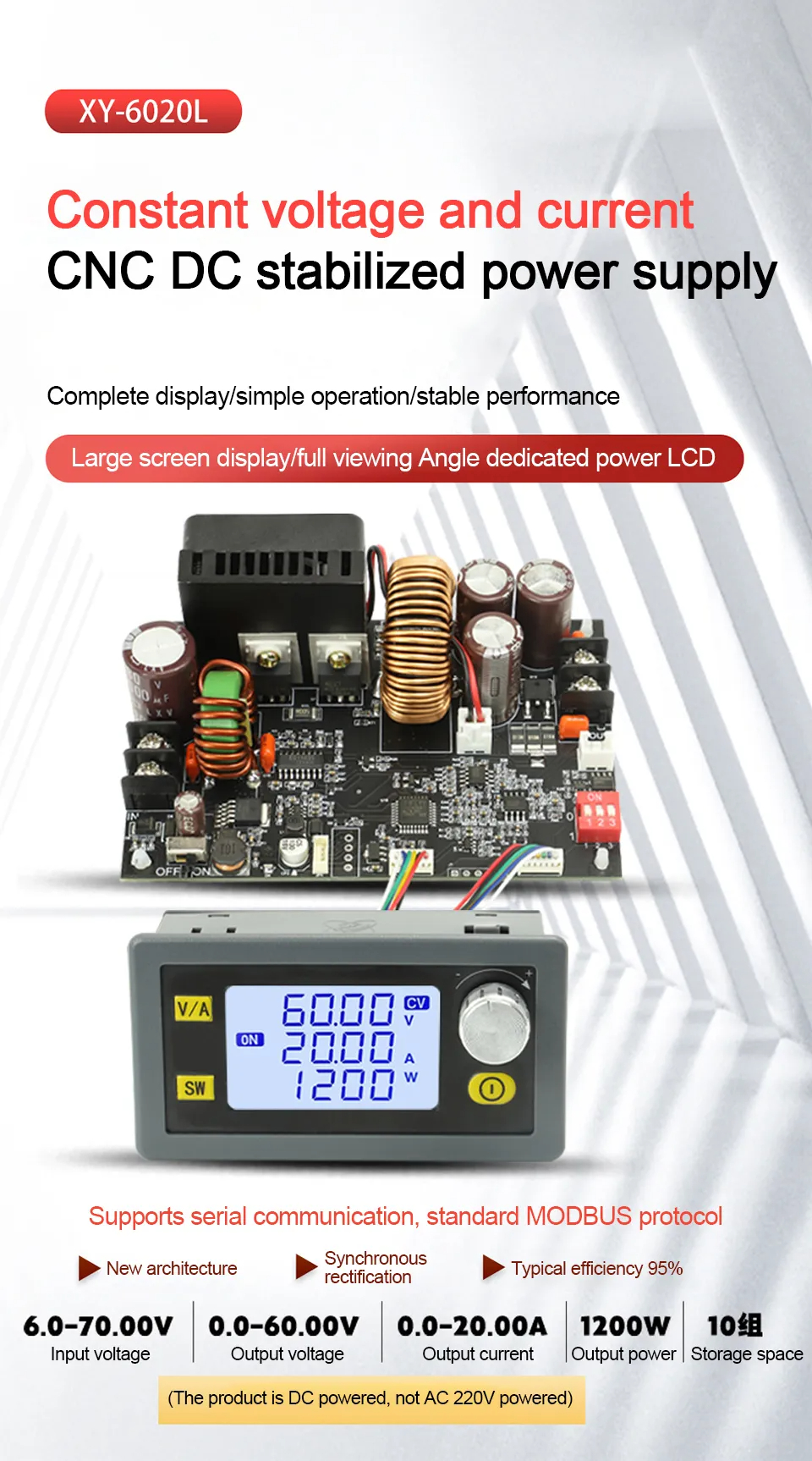 XY6020L/XY6015L 1200W 20A CNC Voltage Regulator Power Supply DC ...
