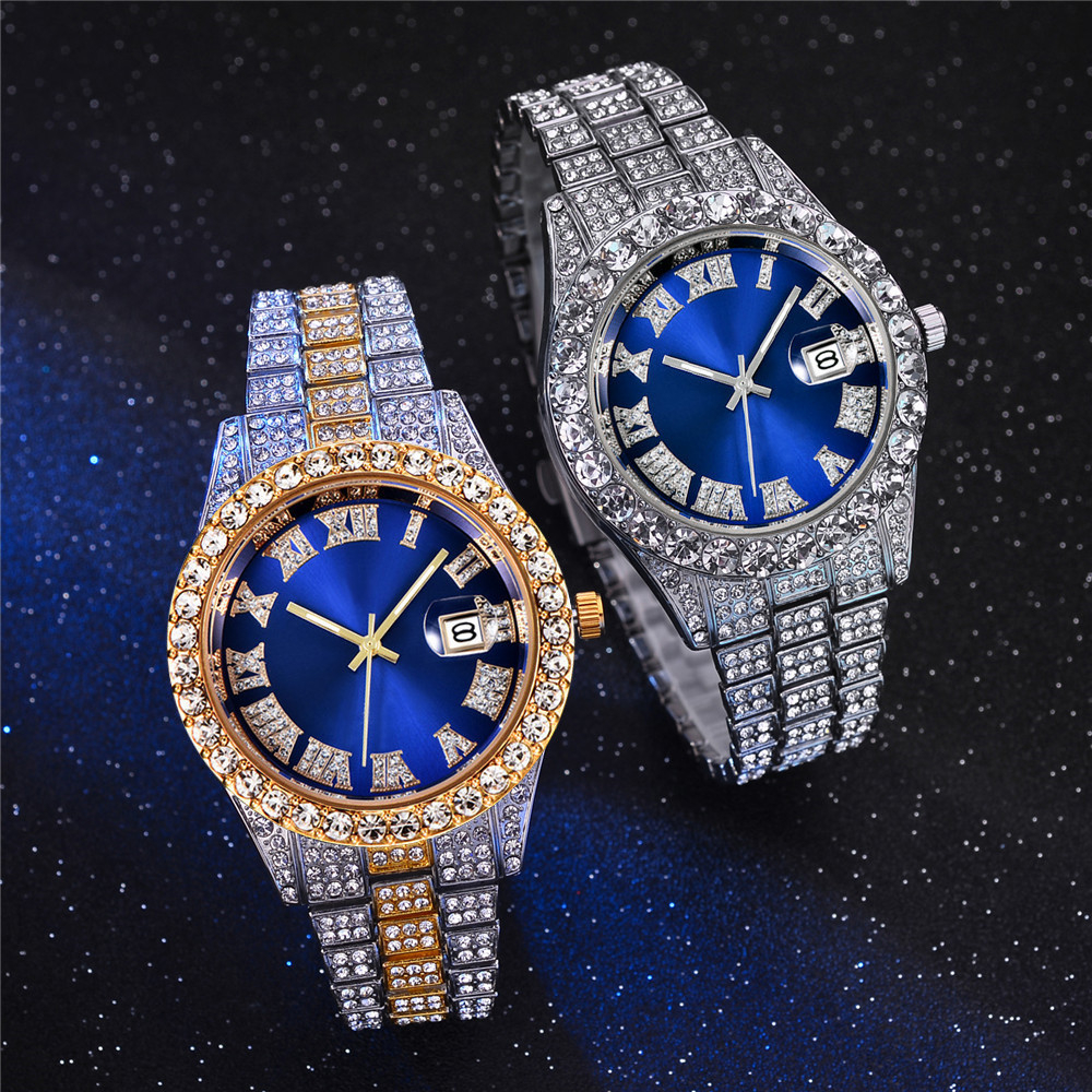 Hip Hop Fashion Gold Silver Watch For Men Waterproof Original Luxury ...