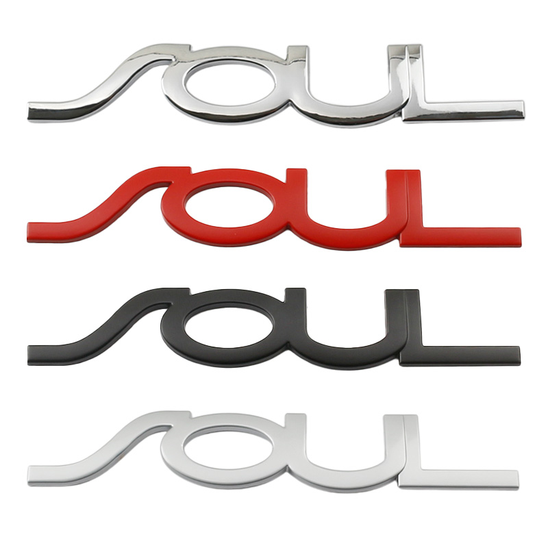 NEW 3D Metal Kia SOUL Logo modification Soul letter stickers Emblem ...