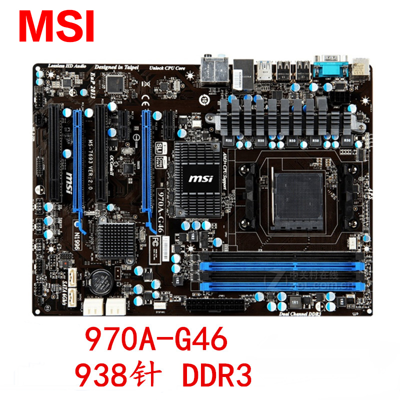 MSI/MSI 970A-G46/G43 all solid-state single display board G45 motherboard AM3/AM3+bulldozer CPU ...