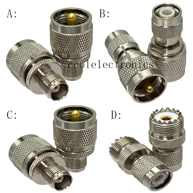 2pcs UHF PL259 SO239 to TNC Male Plug & Female Jack Straight RF COAXIAL ...