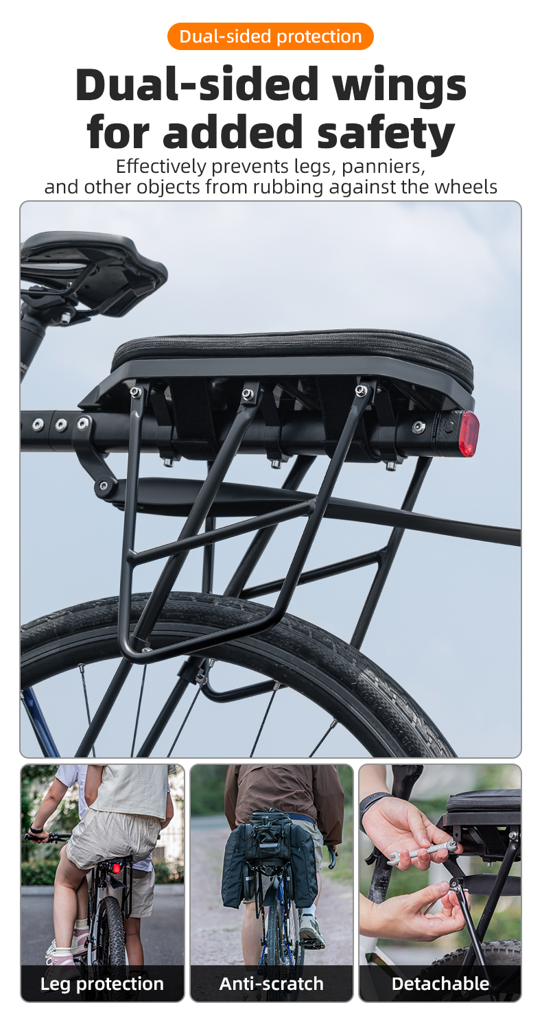 ROCKBROS Bicycle Rear Rack Aluminum Alloy Rear Luggage Quick Release ...