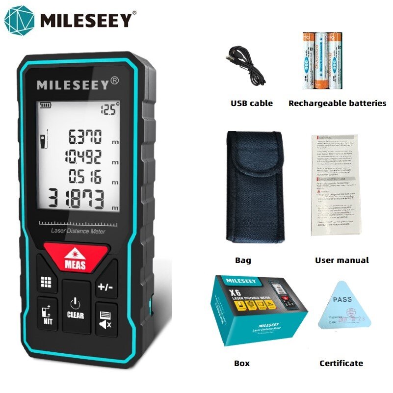 ★Mileseey★ 100M laser distance meter Laser Rangefinder Rechargeable ...