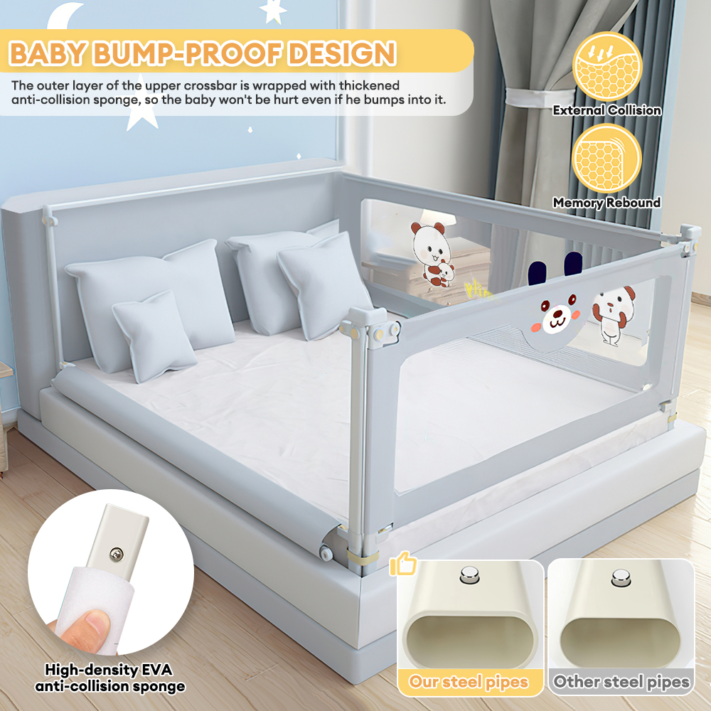 Bed Fence for Baby Adjustable Slide Down Baby Bed Fence Queen/king Size ...