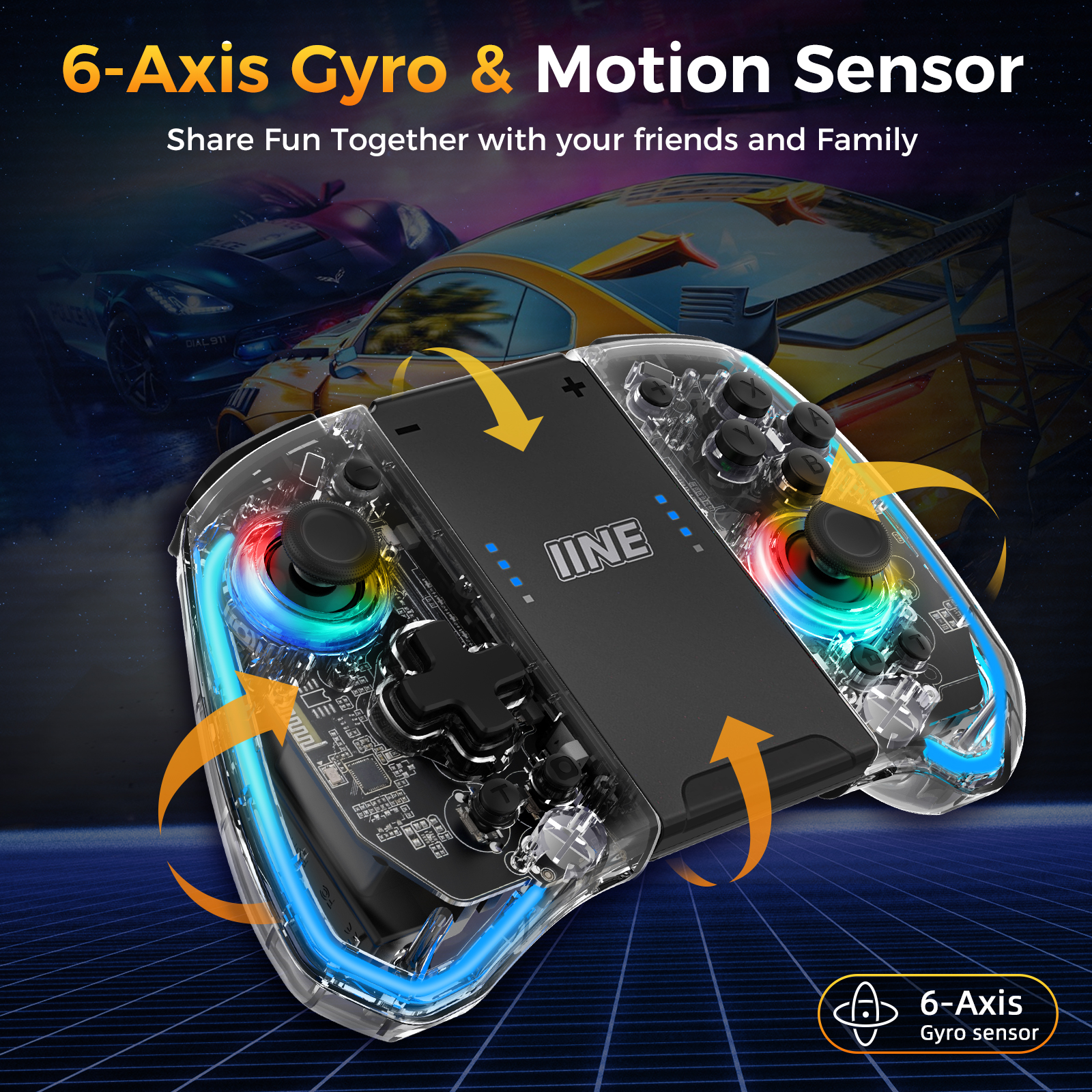 IINE Nintendo Swtich Elite Plus Joypad ALPS Metal Joystick with Light ...