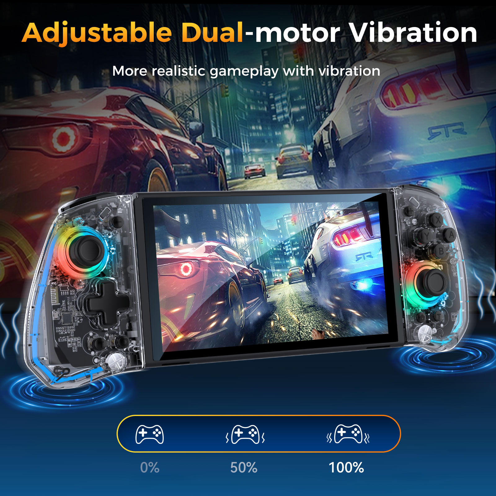 IINE Nintendo Swtich Elite Plus Joypad ALPS Metal Joystick with Light ...