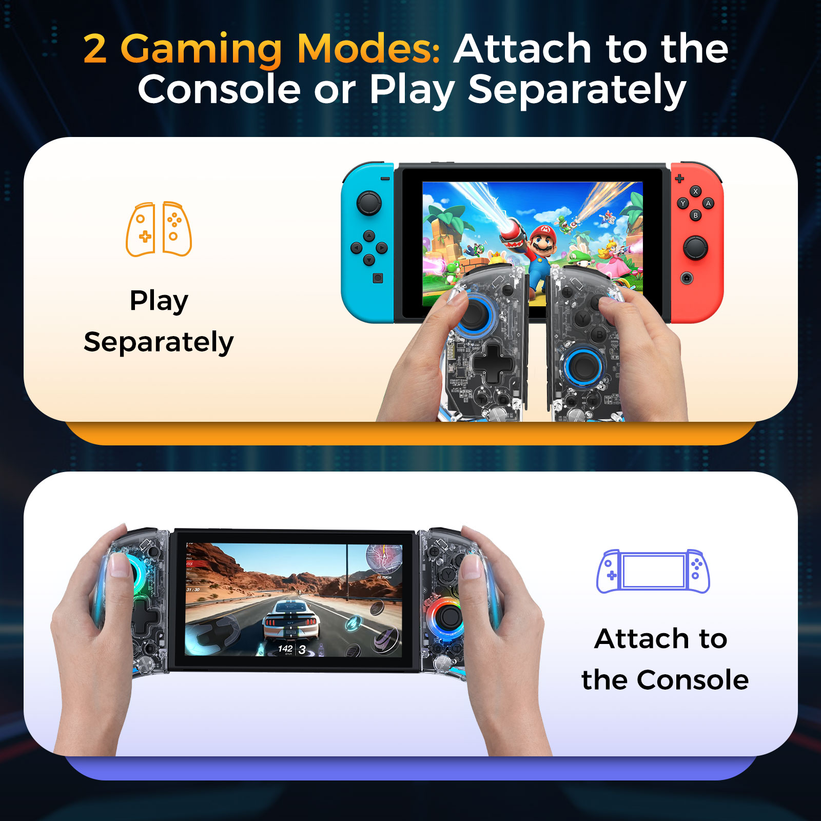 IINE Nintendo Swtich Elite Plus Joypad ALPS Metal Joystick with Light ...