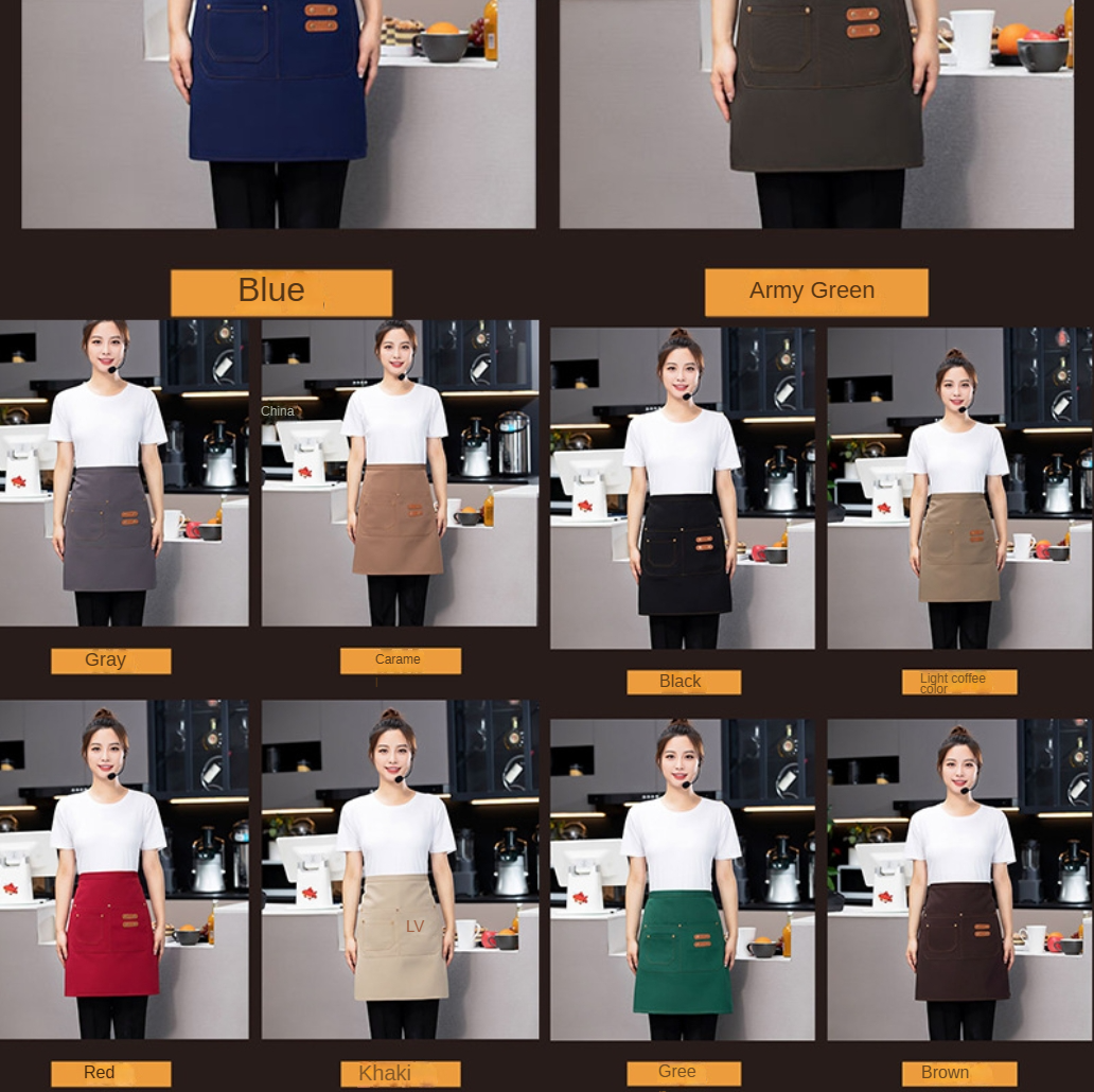 Ready StockWaterproof Apron Female Half Apron Attendant Versatile Short ...