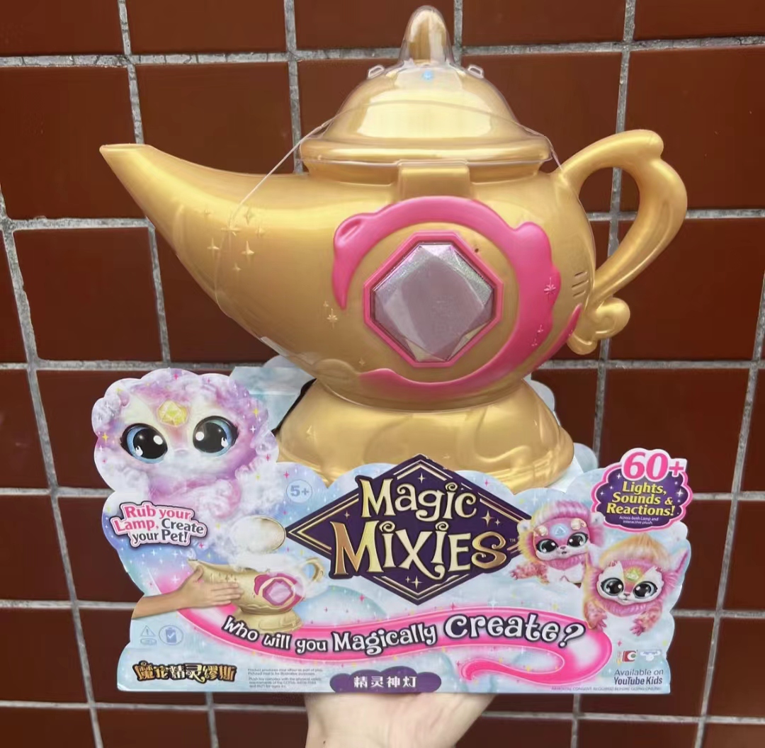 Magic Mixies Magic Genie Lamp with Interactive 8" Pink Plush Toy and 60 ...