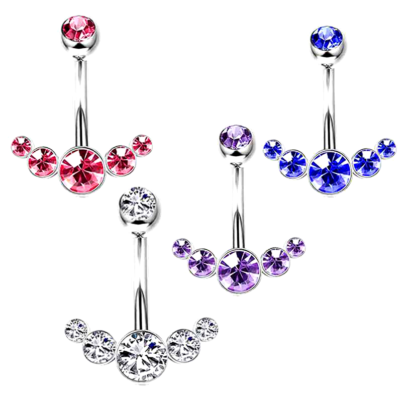 Fashion Stainless Steel Inverted Belly Button Ring Piercing Jewellery ...