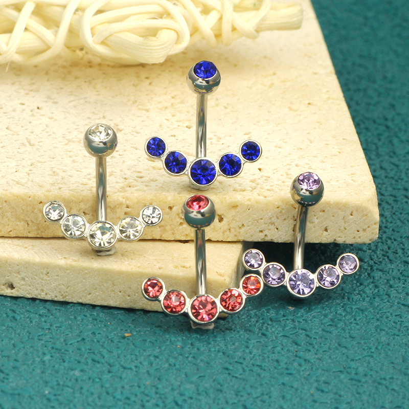 Fashion Stainless Steel Inverted Belly Button Ring Piercing Jewellery ...