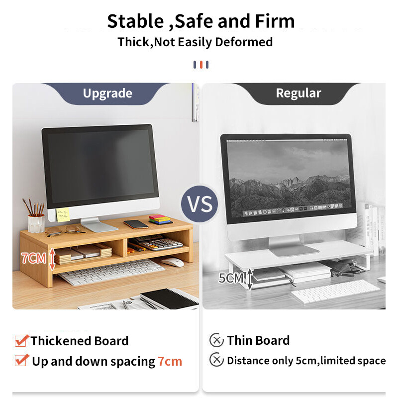 Computer Monitor Rack Stand Screen Increase Height Shelf Desktop Base ...