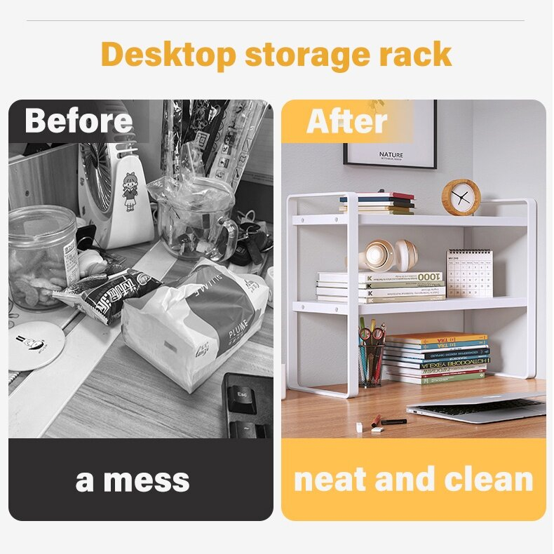 Desktop Rack Tabletop Organiser Wood Computer Monitor Mount Screen ...
