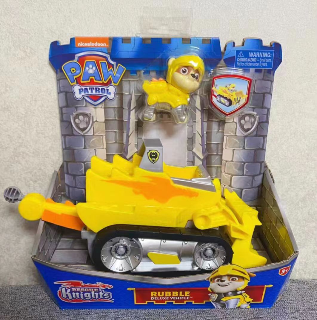PAW Patrol, Rescue Knights Rubble Transforming Toy Car with Collectible ...