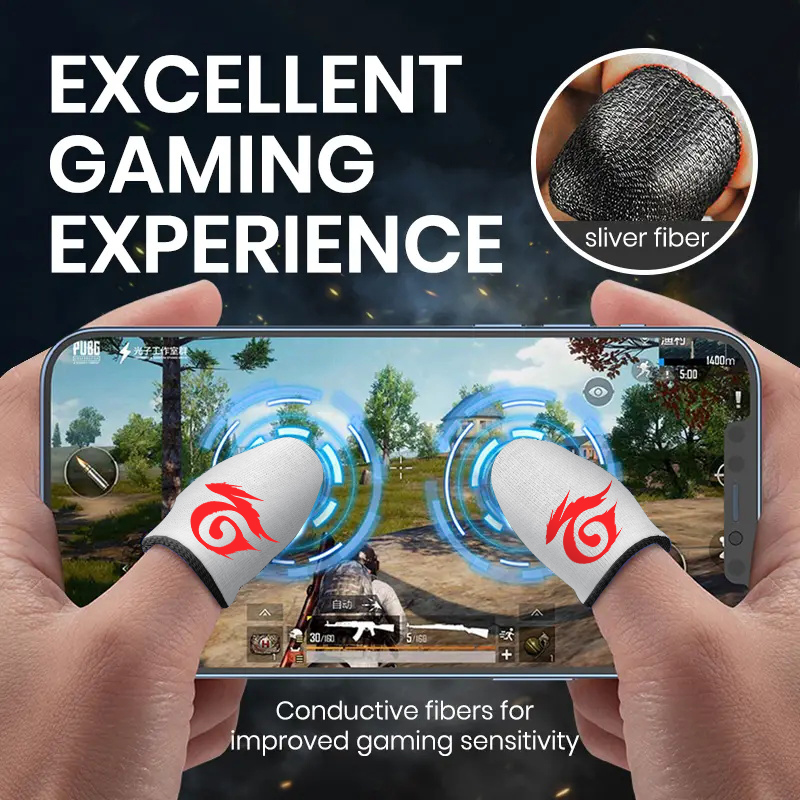 BlueWow Free Fire Gamers Sweatproof Gloves Mobile Finger Sleeve Touchscreen Game Controller ...