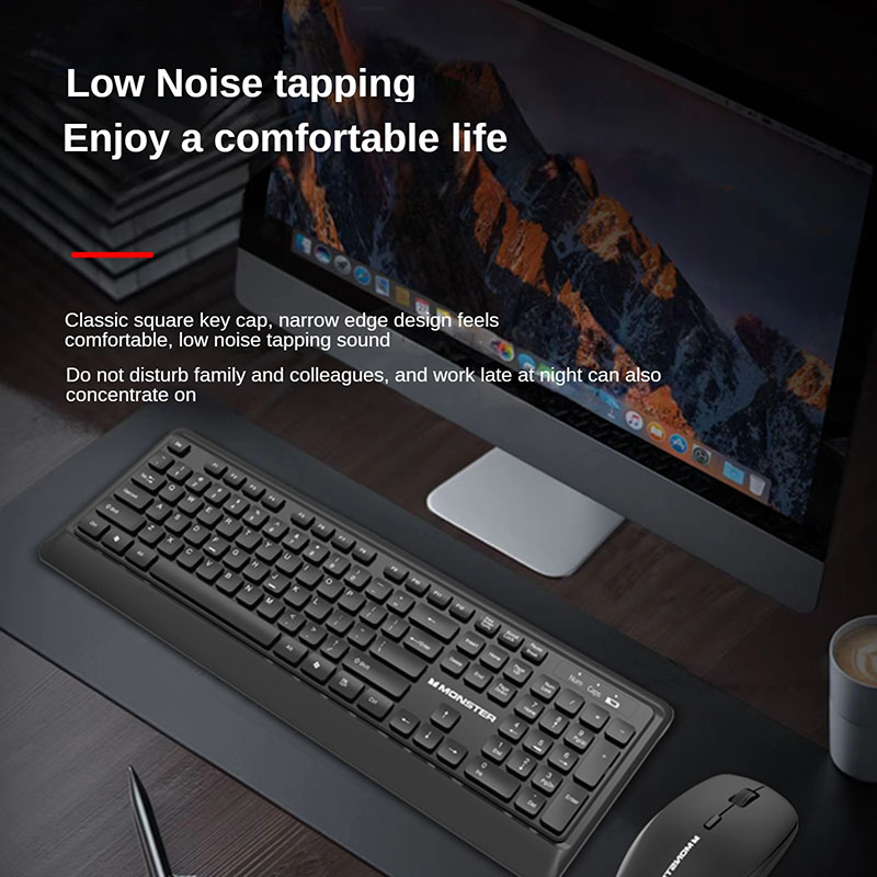Monster Km1/Km3 Pro Wireless/Wired Usb Keyboard And Mouse Combo Set For ...