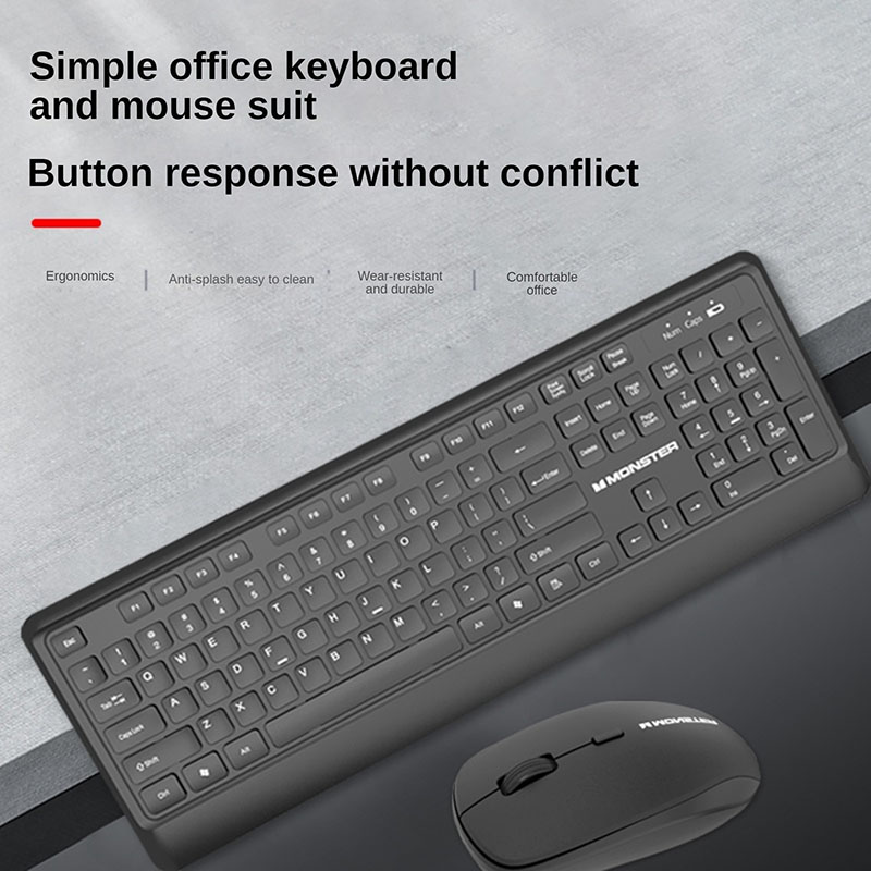 Monster Km1/Km3 Pro Wireless/Wired Usb Keyboard And Mouse Combo Set For ...