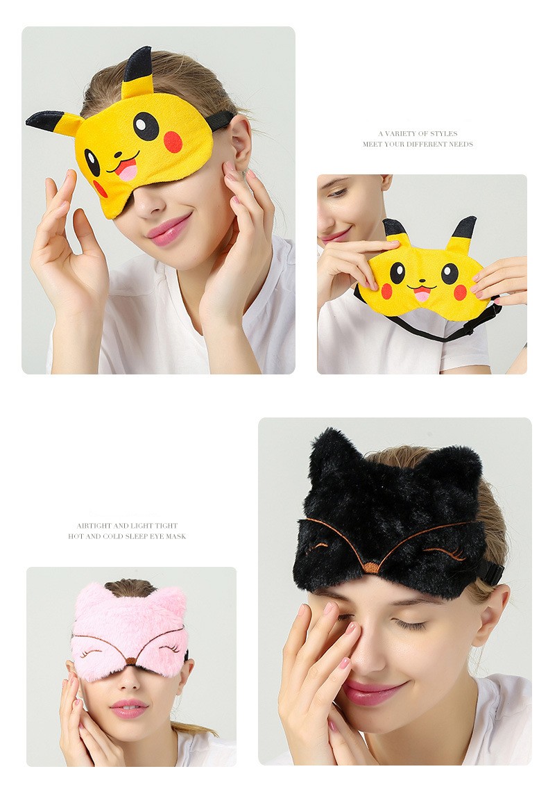 ONPH Sleeping Eye Cover Sleep Cute Night Dream Bandage Sort Pikachu ...