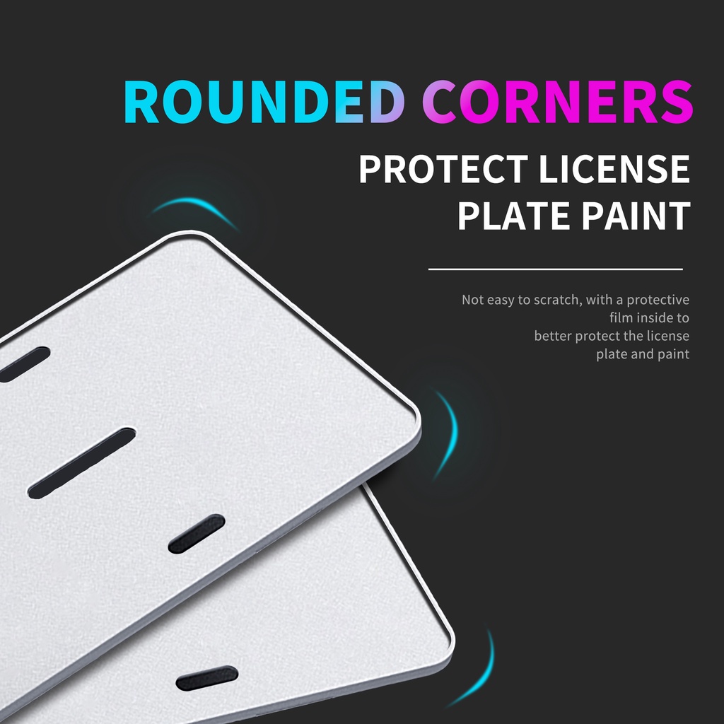 1/2Pcs Car Plate Number Cover Blue Sliver Car Plate Frame Acrylic Cover ...