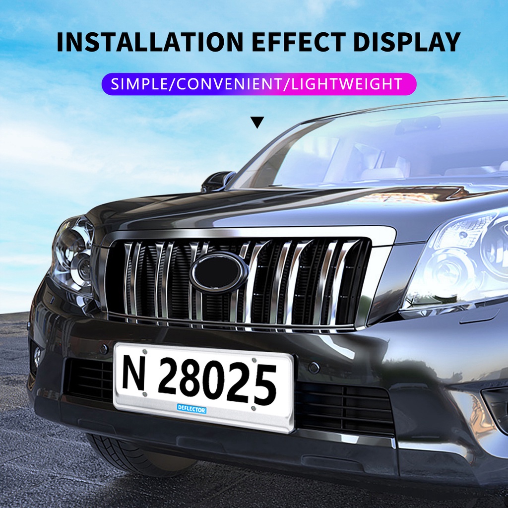 1/2Pcs Car Plate Number Cover Blue Sliver Car Plate Frame Acrylic Cover ...