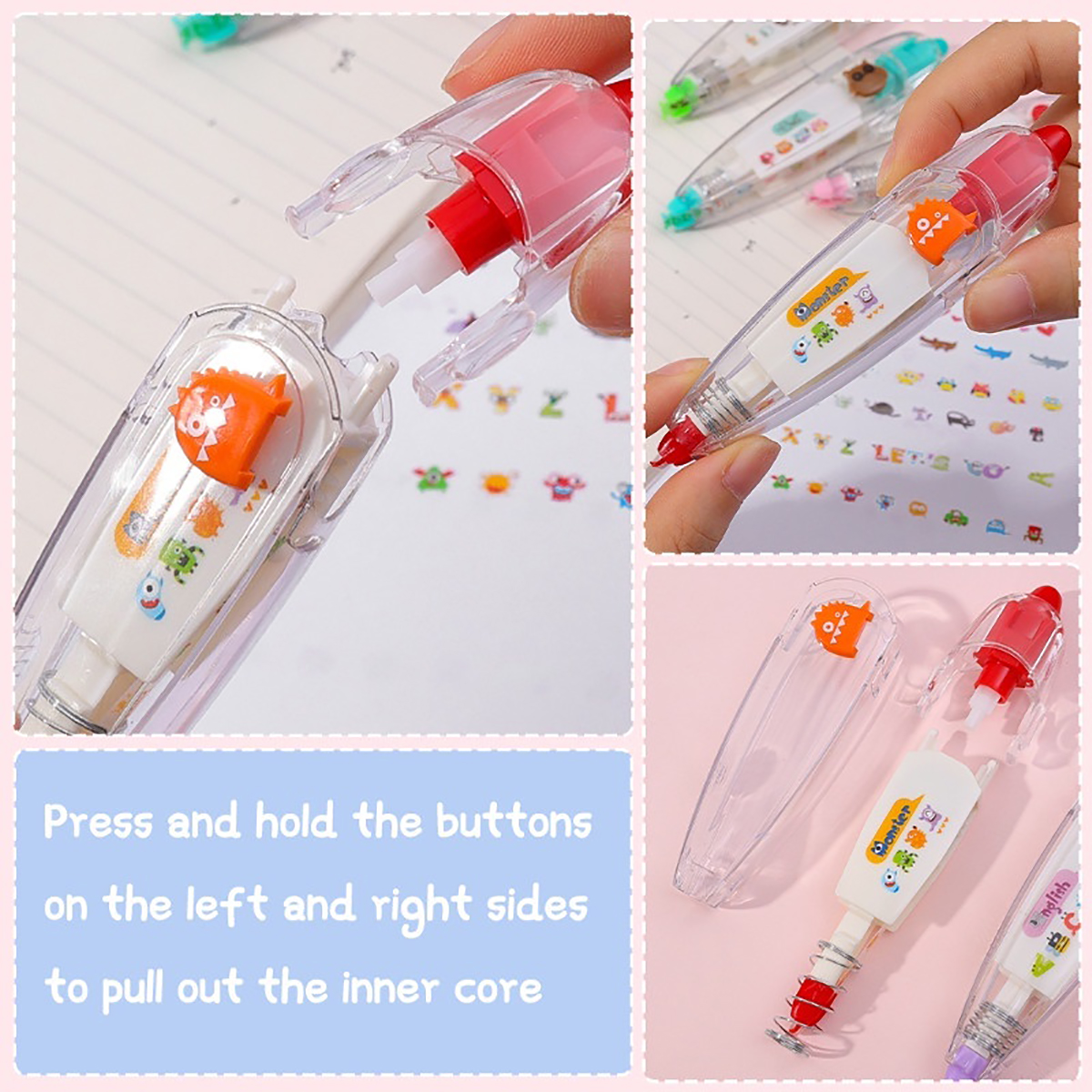 Cute Cartoon Cat Animals Pattern Correction Tape Stationery Diy ...
