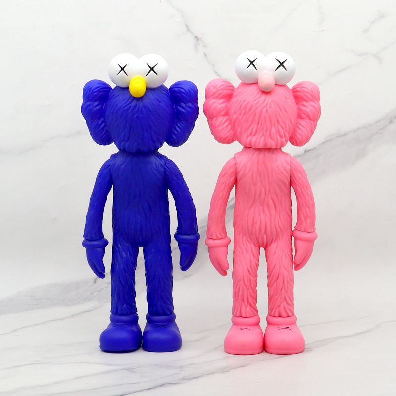 28cm Sesame Street Anime Figure KAWS Elmo XX Eyes PVC Action Figures ...