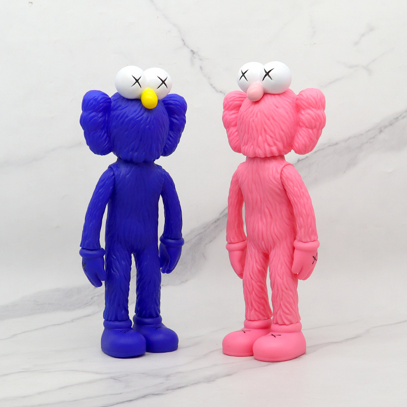 28cm Sesame Street Anime Figure KAWS Elmo XX Eyes PVC Action Figures ...