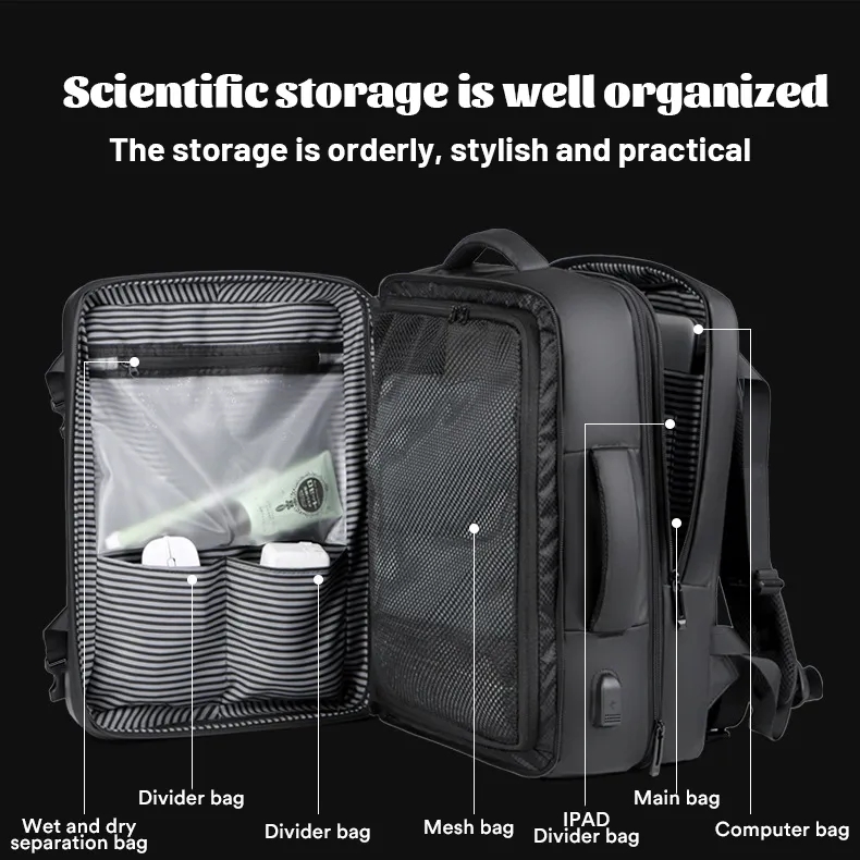 17.3''Hard Shell Backpack Men's Business Laptop Backpack Thickened 50L ...