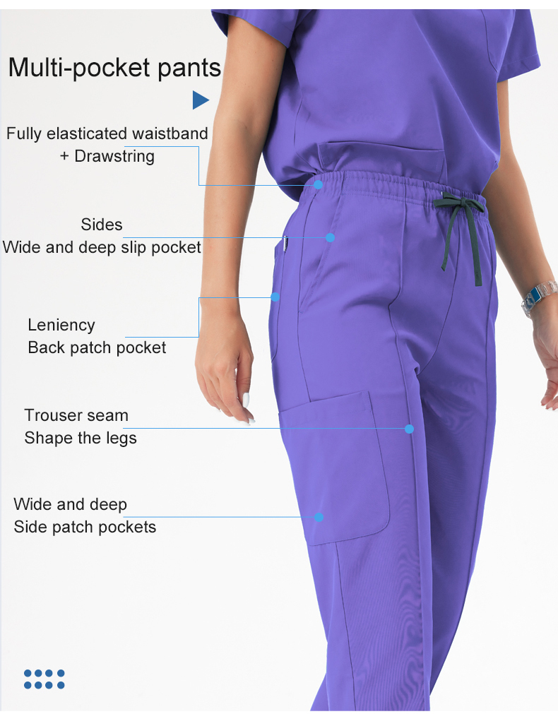 ANNO Cold Fabric Medical Scrubs Set Nursing Uniform Hospital Sanitary ...