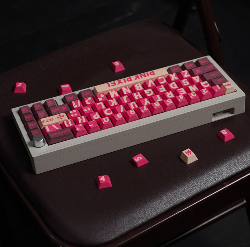 GMK Red Pink Pixel Full Set PBT Keycaps Dye Sublimation Cherry Profile ...