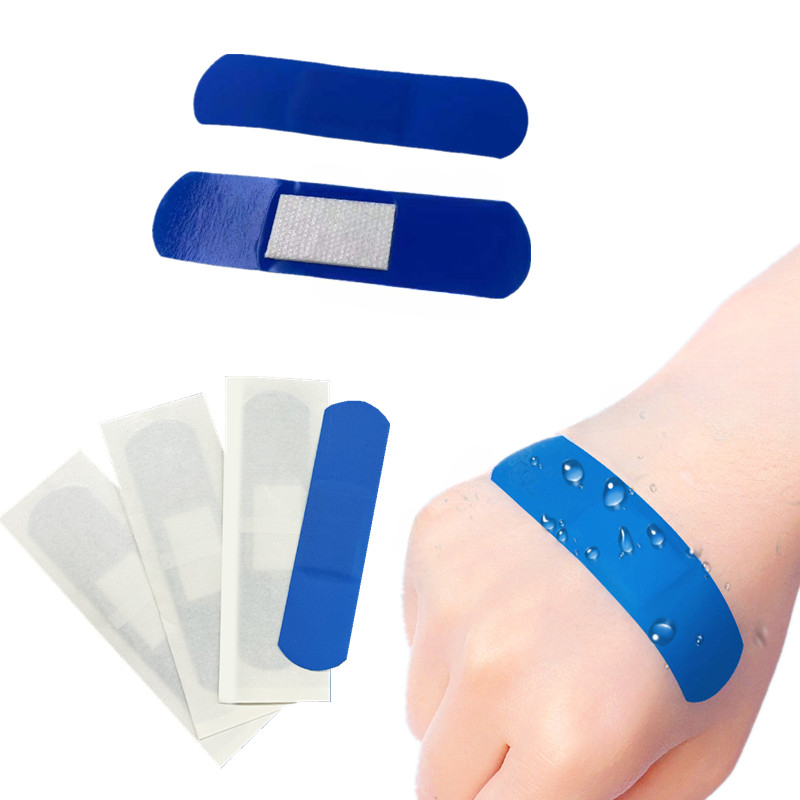 100pcs/box Waterproof Band Aid Blue Metal Detectable Bandage For Wounds ...