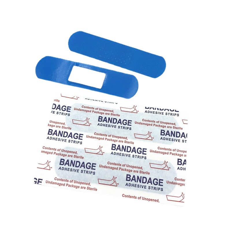 100pcs/box Waterproof Band Aid Blue Metal Detectable Bandage For Wounds ...