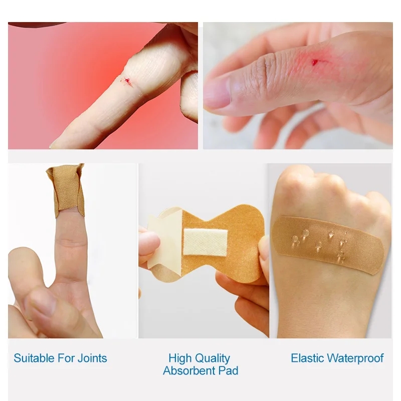 100pc Waterproof Band Aids Waterproof Breathable Adhesive Plaster Wound ...