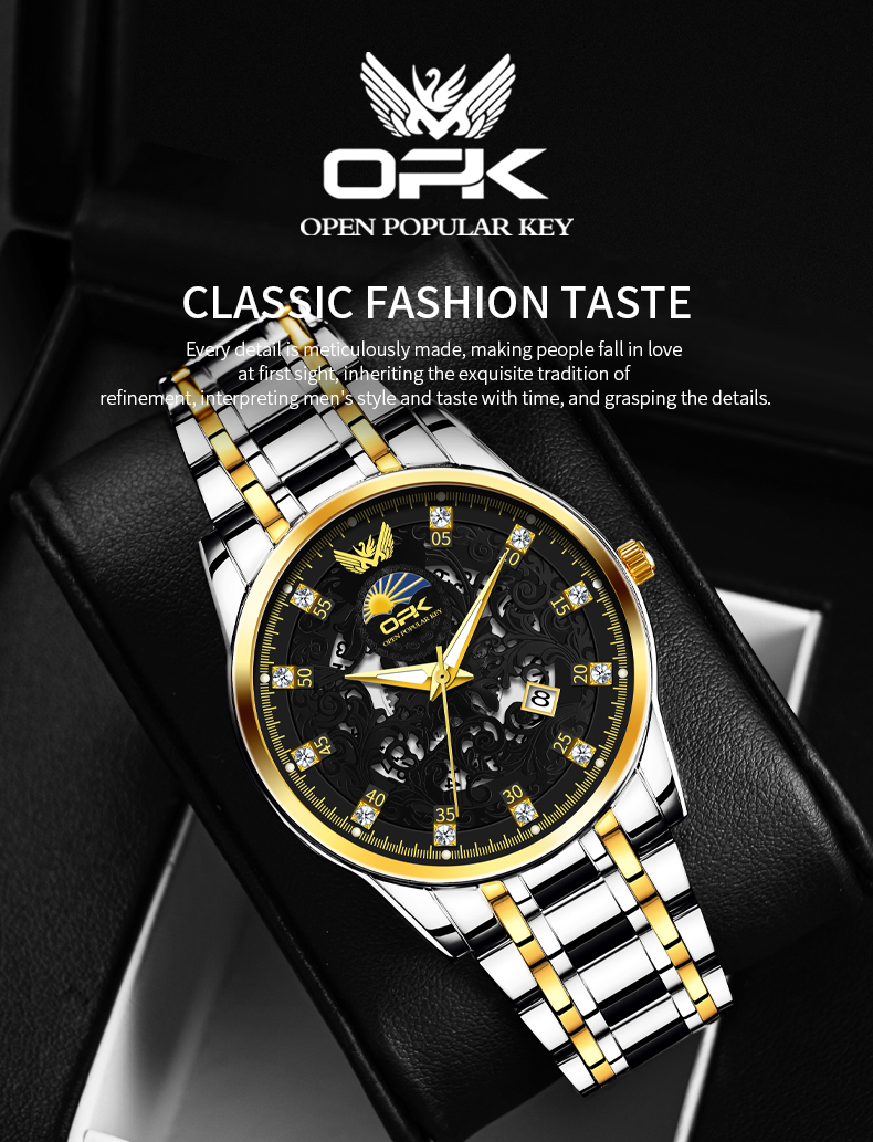 OPK Watch For Men Water proof Original Stainless Steel Luminous ...