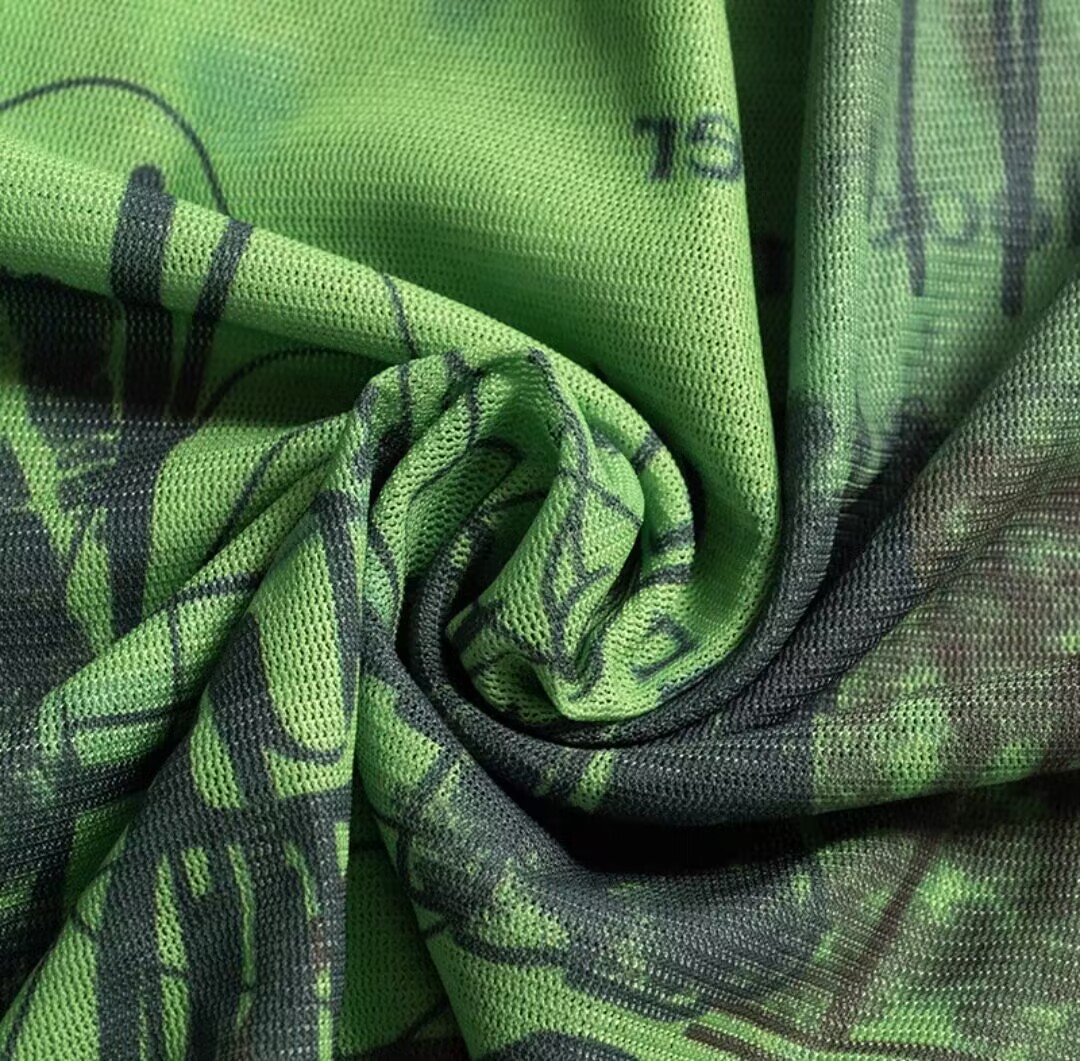 Sexy See Trough Crop Top Vintage Graphic Print Green Mesh Sheer T-shirt ...