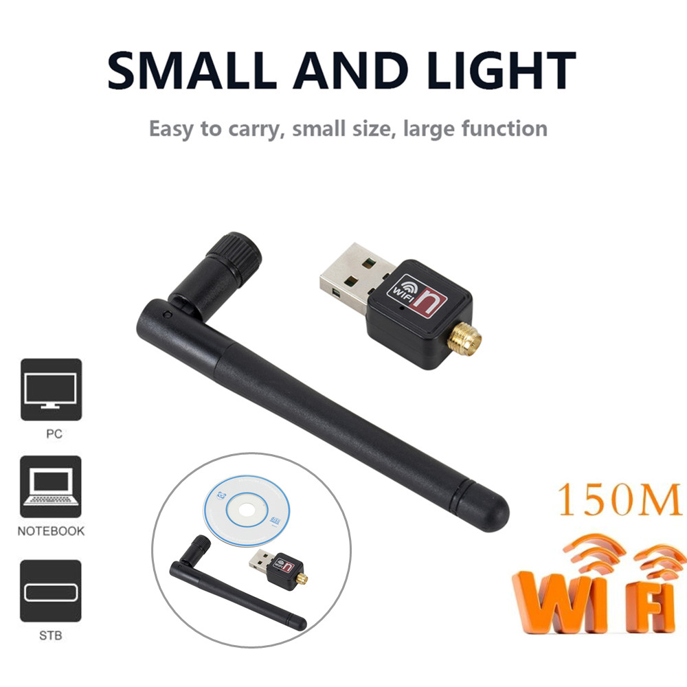 2.4GHz 150Mbps Wi-Fi Adapter USB Wifi Antenna Wireless Lan Network Card ...