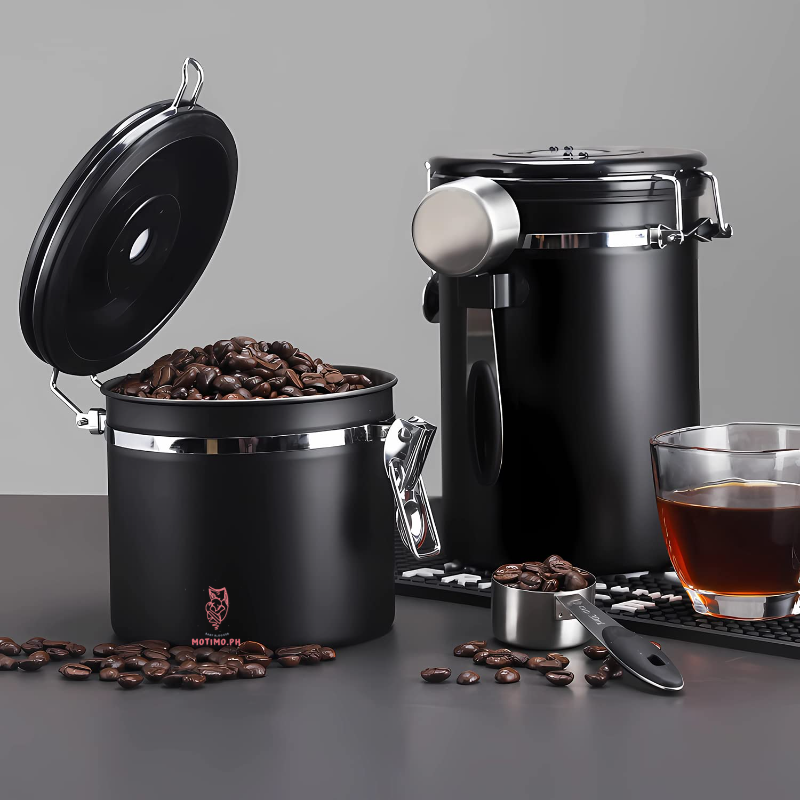 From PH Coffee Canister Stainless Steel Coffee Bean Storage Container ...